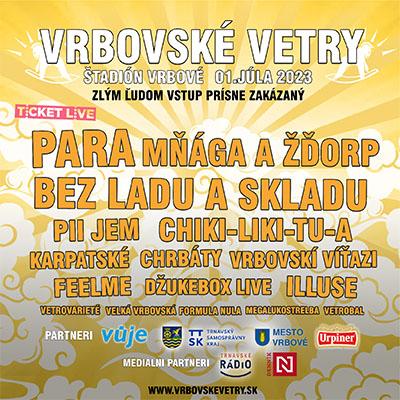 VRBOVSKÉ VETRY 2023 | TicketLIVE - Naživo je to najlepšie